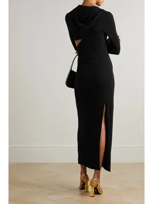 Versace Cutout Hooded Stretch-jersey Maxi Dress