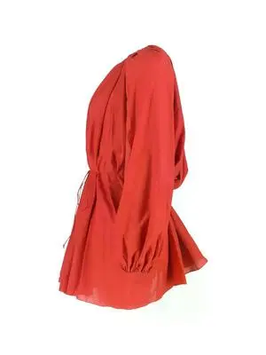 Matteau Gathered Balloon-sleeve Mini Dress
