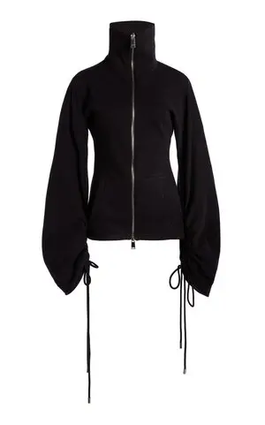LANVIN Zipped Cotton-cashmere Jacket - Black