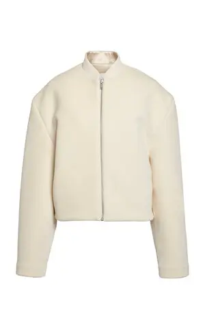 JIL SANDER Zipped Knit Cropped Bomber Jacket