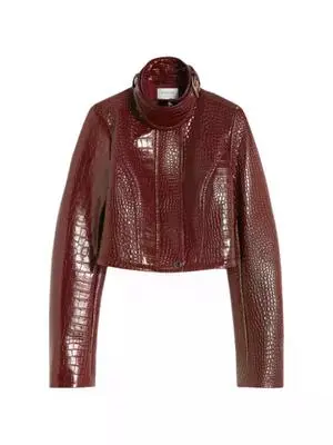 Sportmax Alligator-print Collar Jacket - Red
