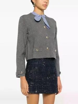 Maje Button-fastening Cardigan With Bow Detail