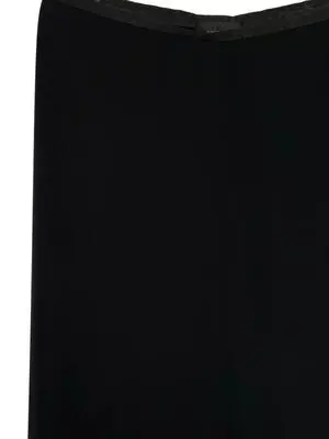 Emporio Armani Satin-trimmed Waist Palazzo Trousers - Black