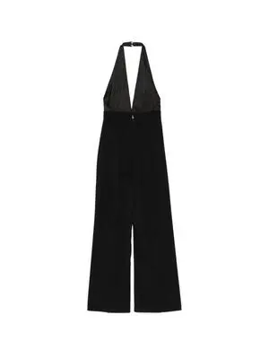 Patrizia Pepe Fluid Crepe Deep Neckline Jumpsuit - Black