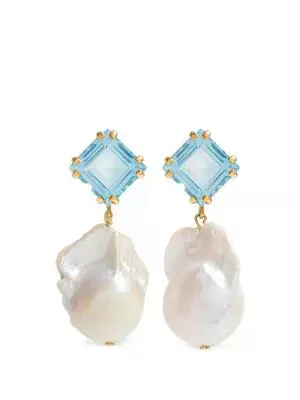 FREYA ROSE Topaz Baroque Drop Earrings - Gold