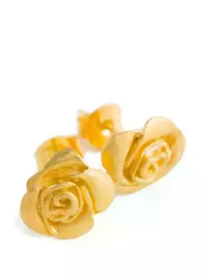 FREYA ROSE 22k Vermeil Rose Stud Earrings