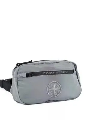 Stone Island Logo Patch Messenger Bag - Grey