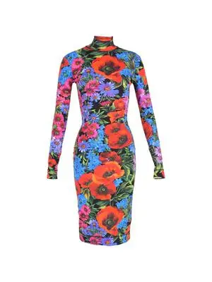 Dolce & Gabbana Floral-print Turtleneck Dress