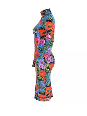 Dolce & Gabbana Floral-print Turtleneck Dress