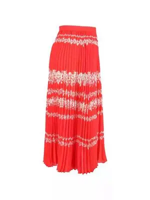 SELF-PORTRAIT Pleated Floral Skirt
