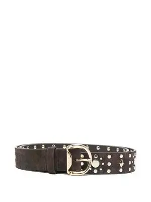 Sandro Rivet Buckle Belt - Brown