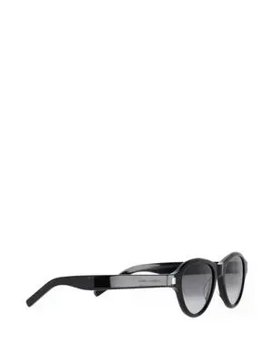 Saint Laurent Sl 520 Oval-frame Sunglasses - Black