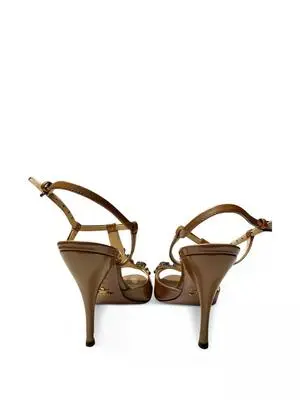 Prada Embellished T-strap High Heel Sandals