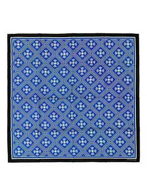 Chrome Hearts Cross-motif Silk Scarf - Blue