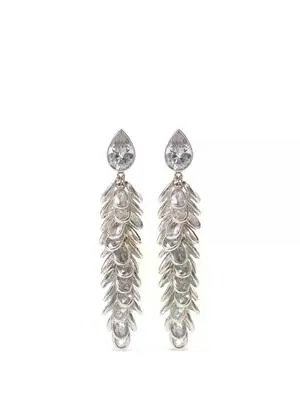 FREYA ROSE Crystal Long Drop Earrings - Silver