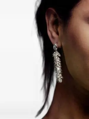 FREYA ROSE Crystal Long Drop Earrings - Silver