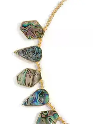 FREYA ROSE Warrioress Paua Pendant Necklace - Gold