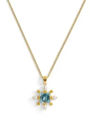 FREYA ROSE Topaz Cross Necklace - Gold