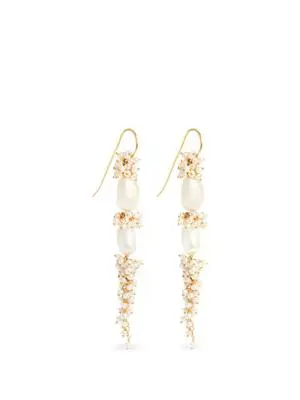FREYA ROSE Baroque Long Drop Earrings - Gold