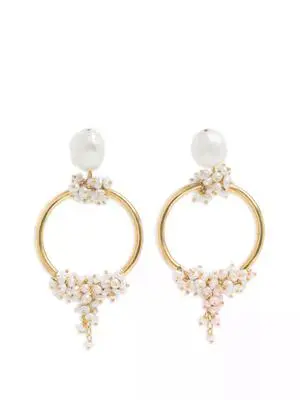 FREYA ROSE Pearl Hoop Earrings - Gold