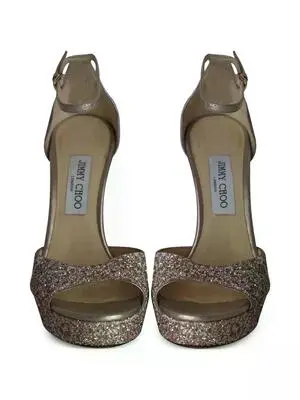 JIMMY CHOO Platform Glitter Sandals