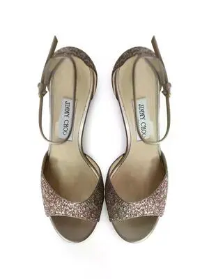 JIMMY CHOO Platform Glitter Sandals