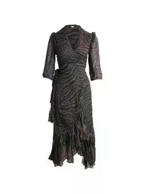 Ba&sh Zebra-print Asymmetric Dress
