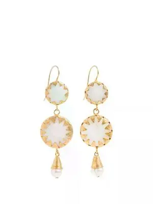 FREYA ROSE Warrioress Medallion Drop Earrings - Gold