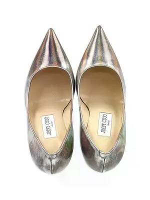 JIMMY CHOO Anouk Disco Mirror Pointed-toe Pumps
