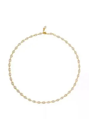 FREYA ROSE Oval Crystal Framed Necklace - Gold