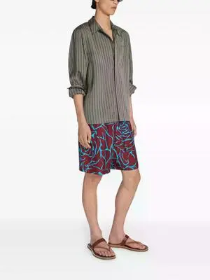Dries Van Noten Striped Zip Shirt