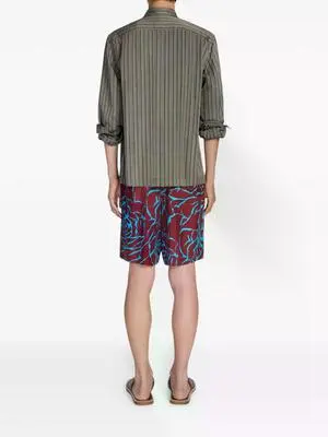 Dries Van Noten Striped Zip Shirt