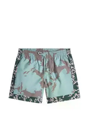 Dries Van Noten Printed Swim Shorts Blue
