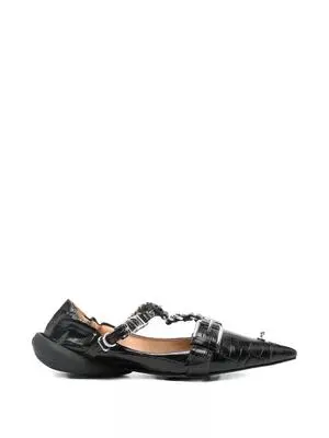 13 09 SR Pointed Chain-detail Ballet Flats