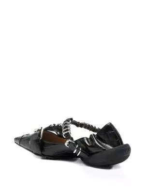 13 09 SR Pointed Chain-detail Ballet Flats