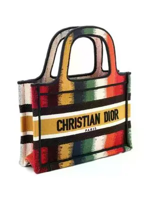Dior Book Embroidered Canvas Mini Tote Bag - Multicolour