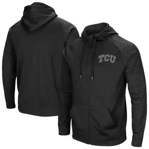 COLOSSEUM Tcu Horned Frogs Out 3.0 Tonal Raglan Full-zip Hoodie - Black