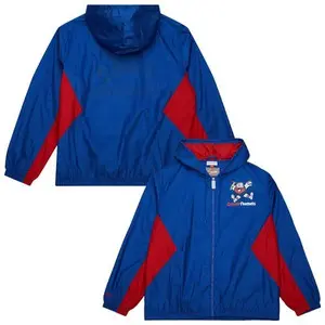 Mitchell & Ness Denver Nuggets Playmaker Full-zip Hooded Windbreaker Jacket - Blue