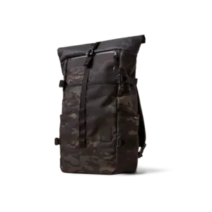 THE BROWN BUFFALO Rolltop Backpack - Black-multicam