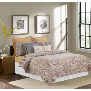 C&F HOME Shay Damask Quilt Set Bedding Collection - Orange