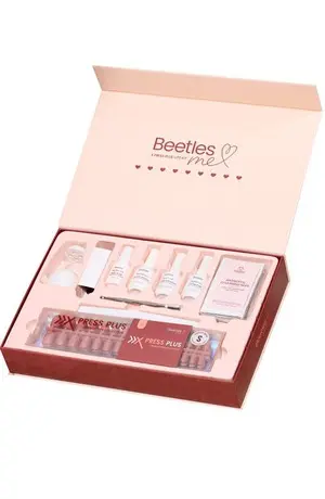 BEETLES Nude Cat Eye Press On Nail Studio Kit Short Square