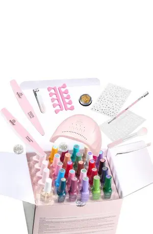 BEETLES 25 Colors 51 Pcs Gel Nail Manicure Studio Kit With Uv Light