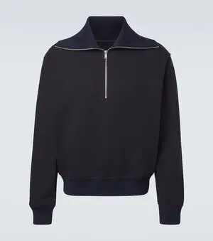 JIL SANDER Cotton Half-zip Sweatshirt - Blue