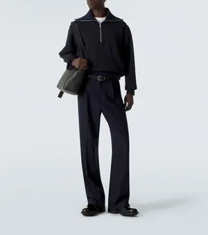 JIL SANDER Cotton Half-zip Sweatshirt - Blue