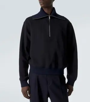 JIL SANDER Cotton Half-zip Sweatshirt - Blue