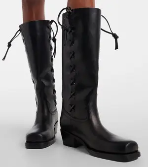 Paris Texas Roxanne 45 Knee-high Leather Boots - Black
