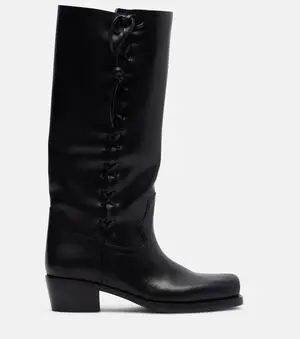 Paris Texas Roxanne 45 Knee-high Leather Boots - Black