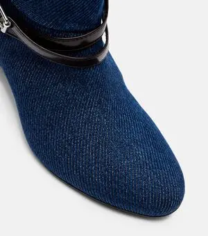 GANNI Kat Denim Knee-high Wedge Boots - Blue