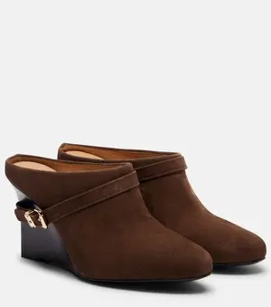 GANNI Wedge Ankle Boots - Brown