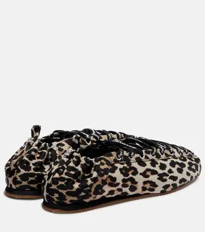 GANNI Leopard-print Ballet Flats - Brown